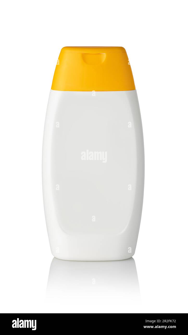 Plastic Shampoo Bottles isolated on white background Stock Photo - Alamy