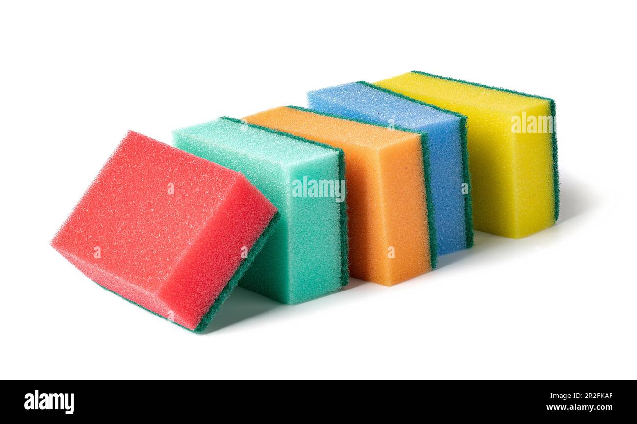 sponge for washing isolated on white background Stock Photo - Alamy