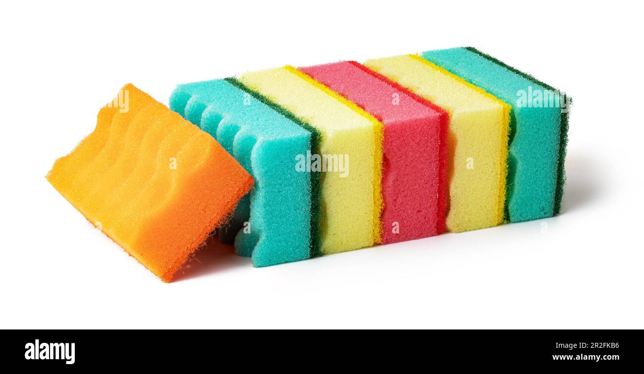 sponge for washing isolated on white background Stock Photo - Alamy