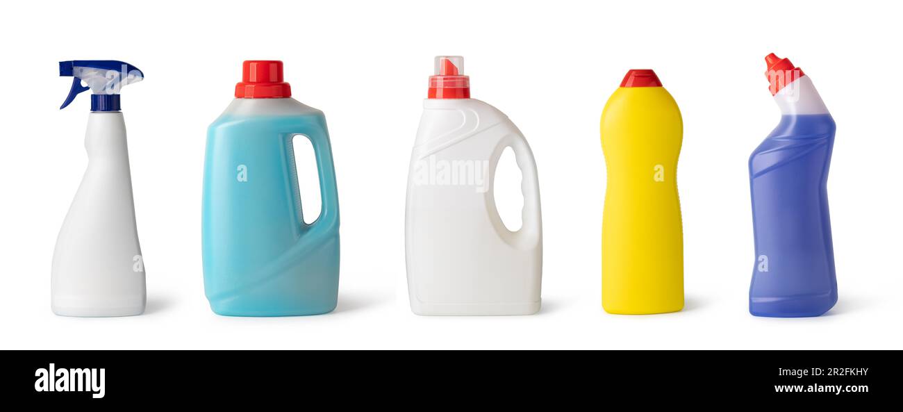 Cleaning items set isolated on white background Stock Photo - Alamy