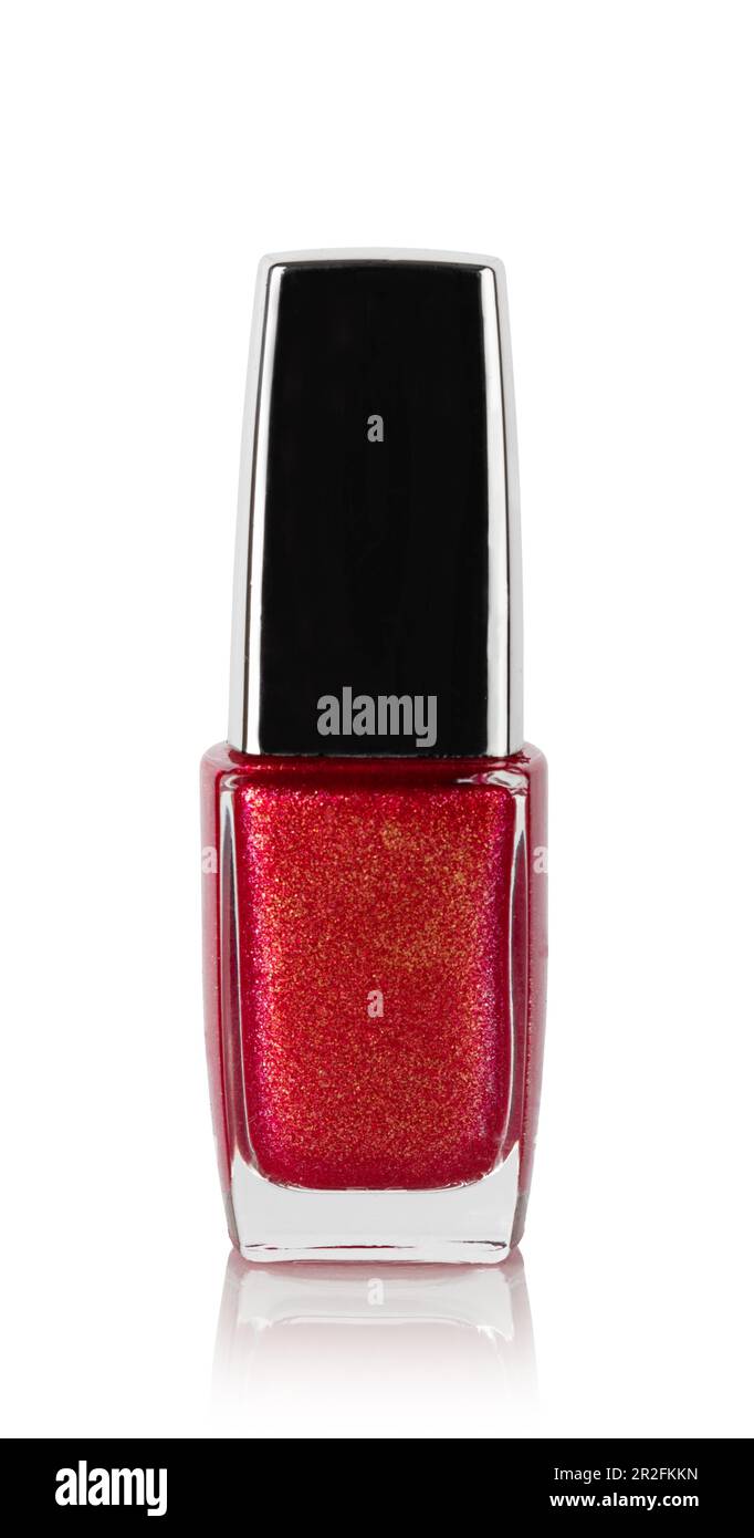 red nail polish on white background Stock Photo - Alamy