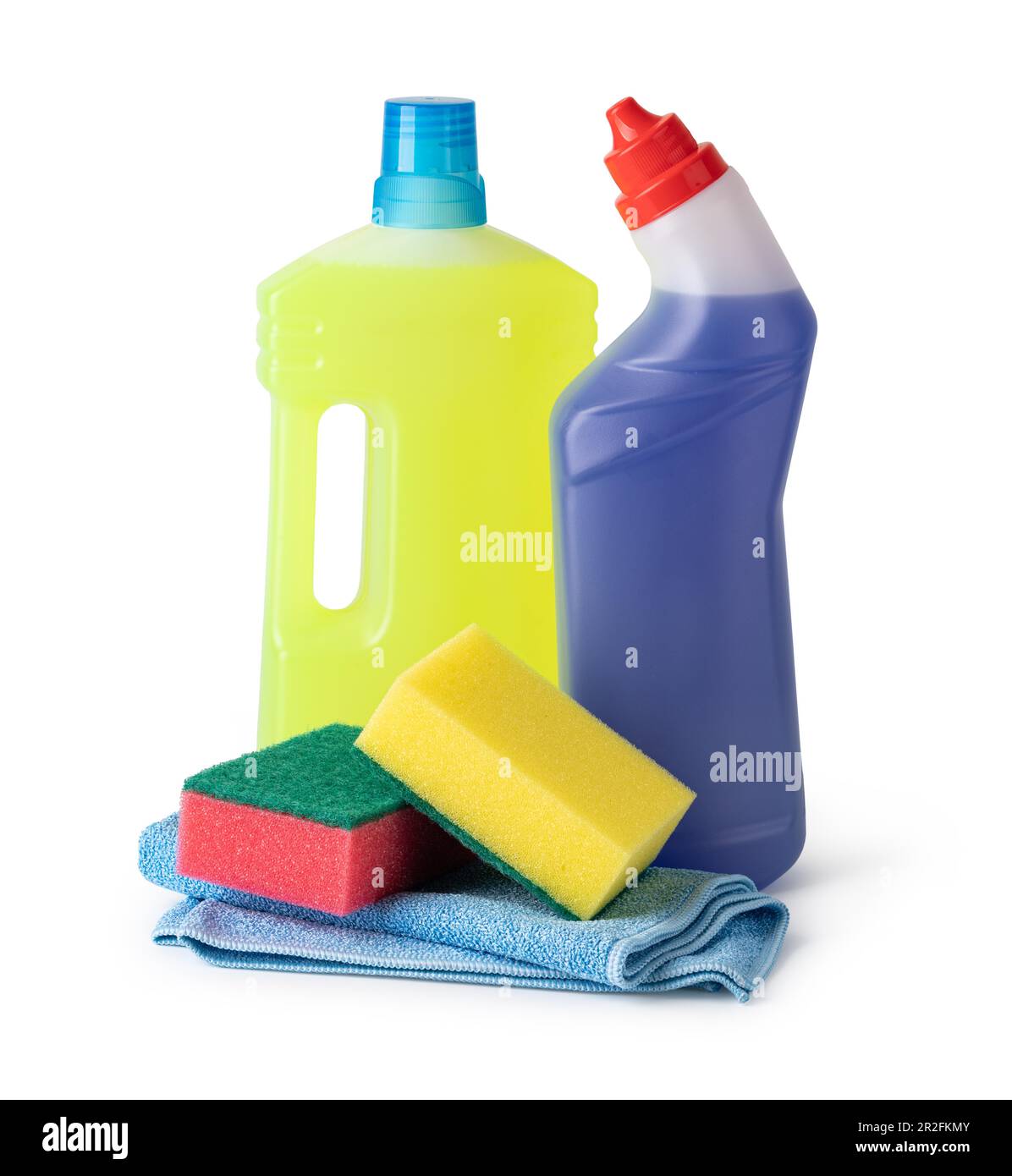 Cleaning items set isolated on a white background Stock Photo - Alamy