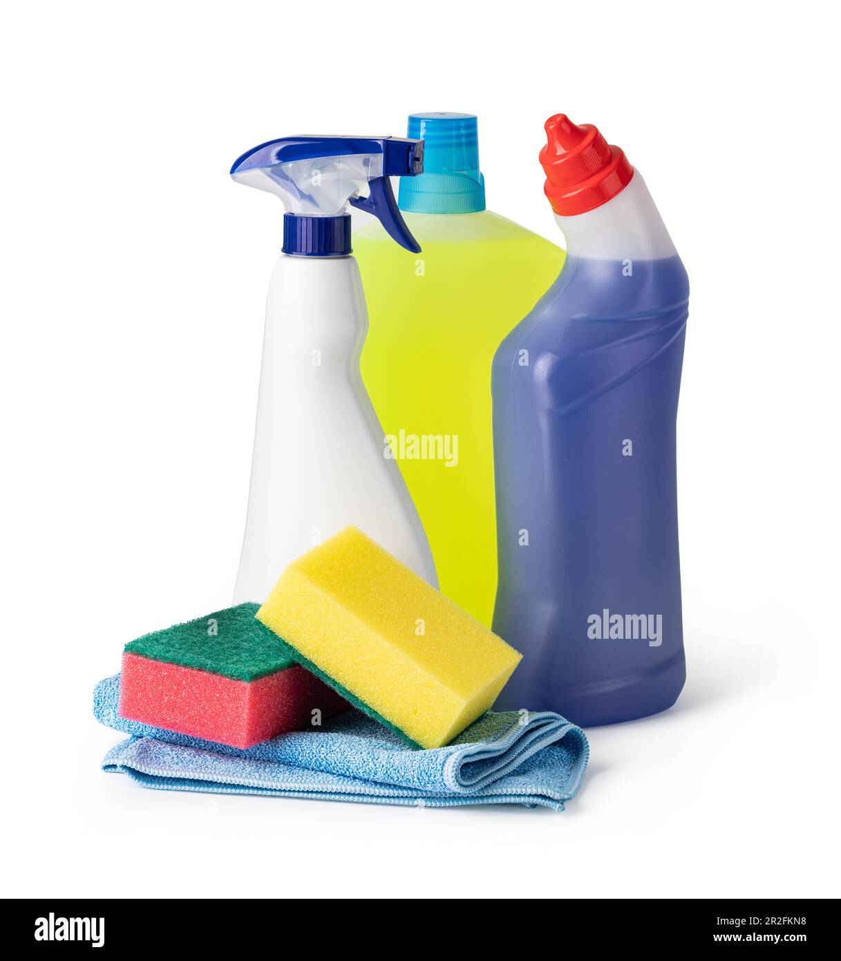 Cleaning items set isolated on a white background Stock Photo - Alamy