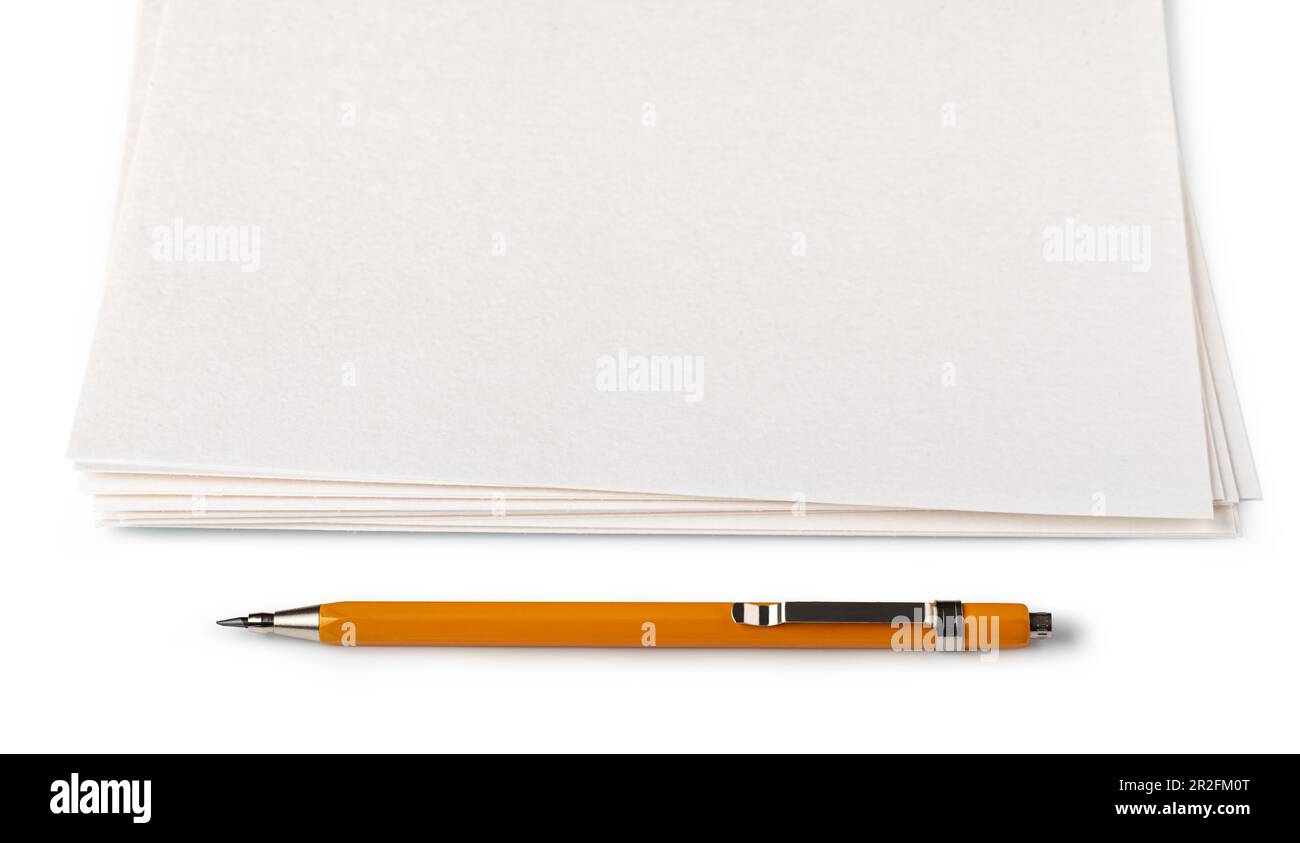 White paper notepad pencil hi-res stock photography and images - Alamy