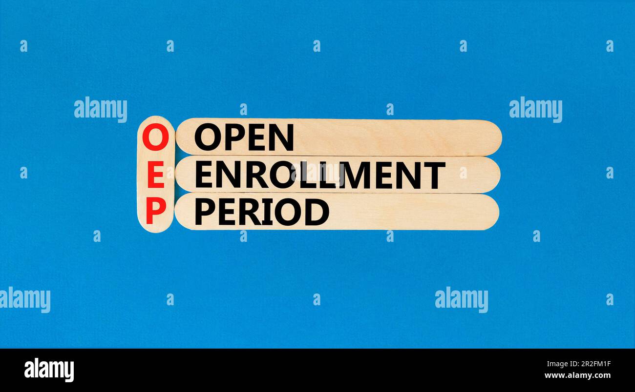 OEP symbol. Concept words OEP Open enrollment period on beautiful ...