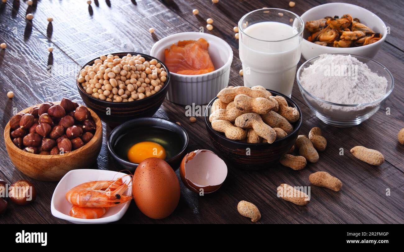 Composition with common food allergens including egg, milk, soya ...