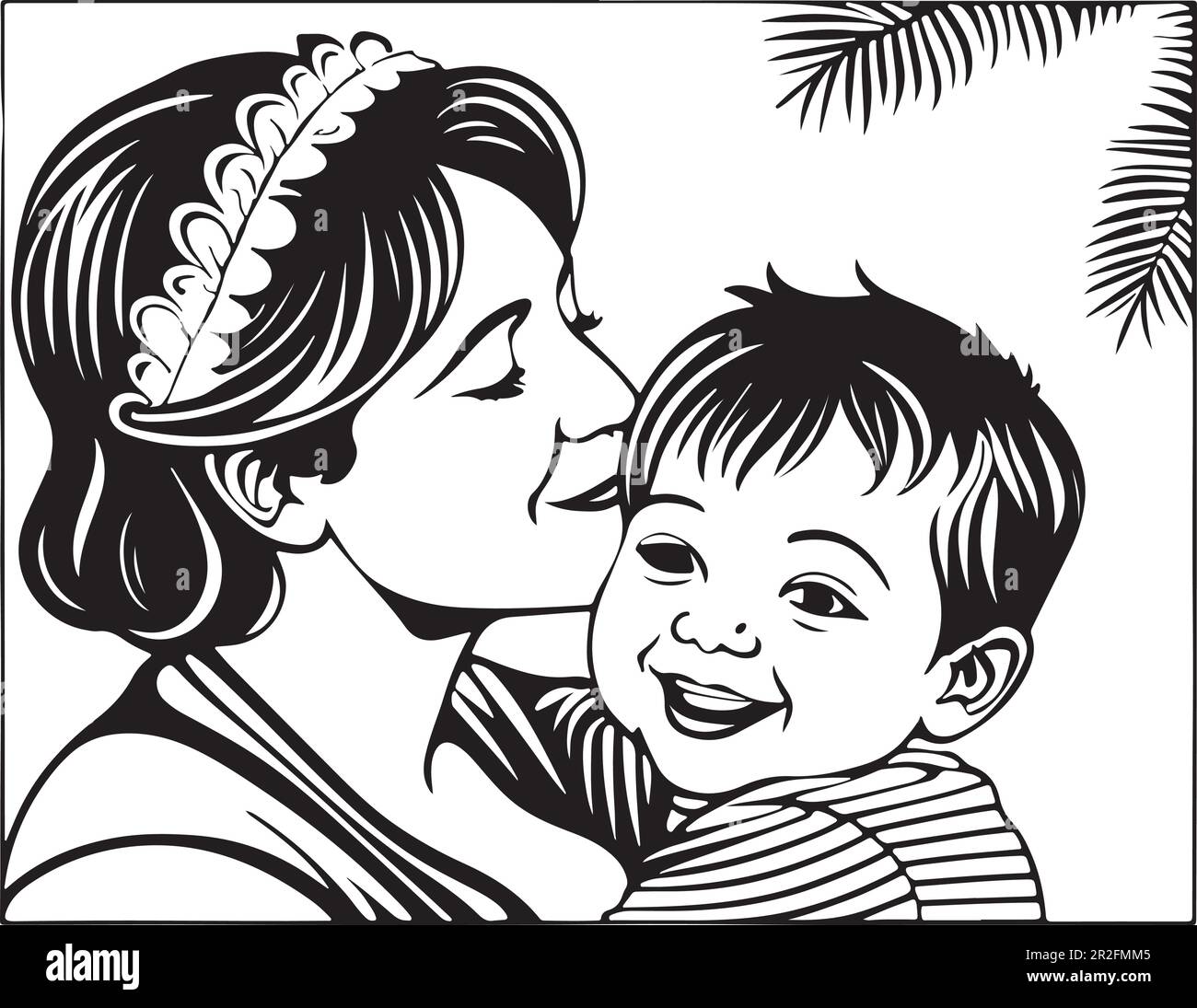 Awesome and cuteness mother love art vector Stock Vector Image & Art ...