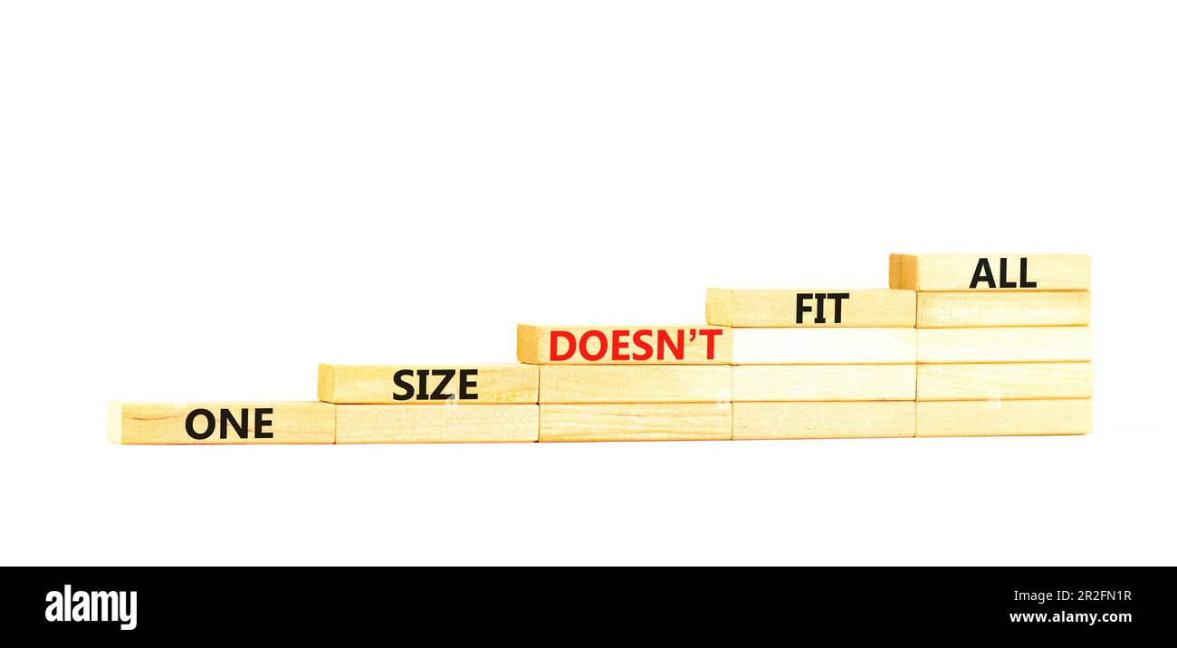 One size does not fit all symbol. Concept words One size does not fit ...