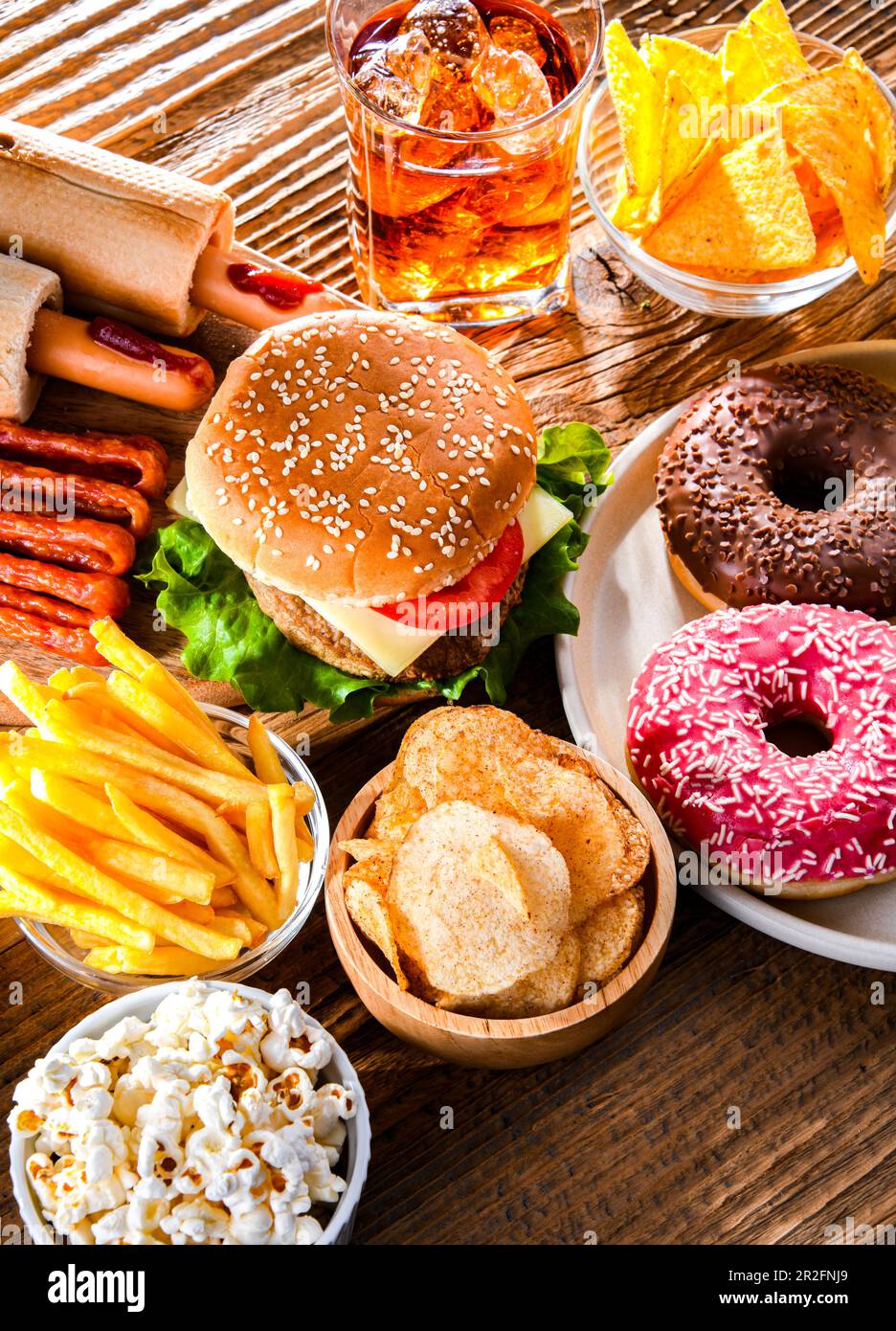 Foods enhancing the risk of cancer. Junk food Stock Photo - Alamy