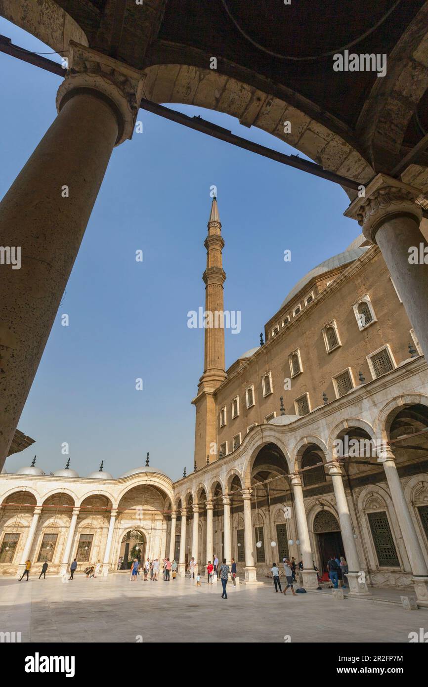 Courtyard of Great Mosque of Muhammad Ali Pasha, the Citadel, Cairo ...