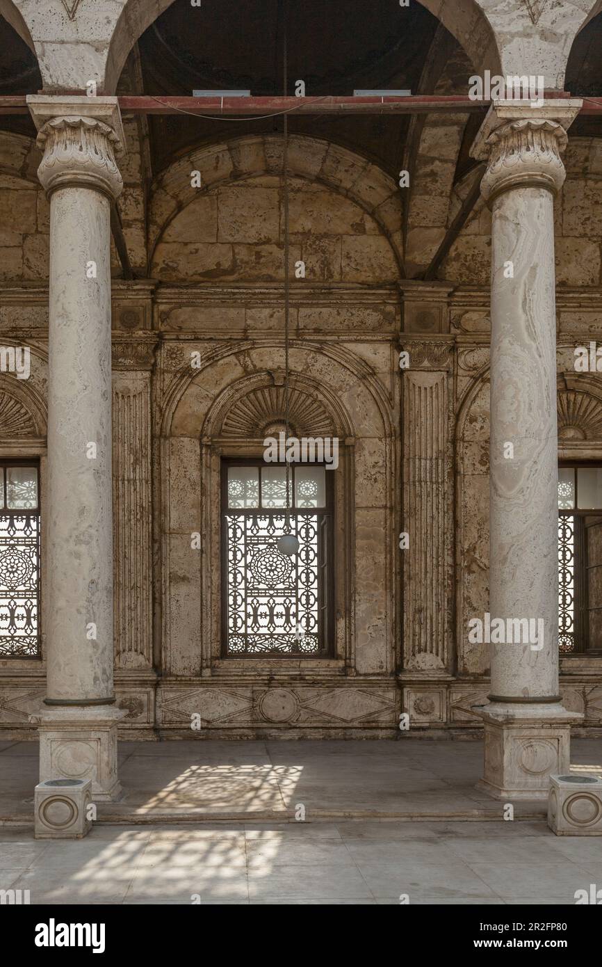 Courtyard of Great Mosque of Muhammad Ali Pasha, the Citadel, Cairo ...