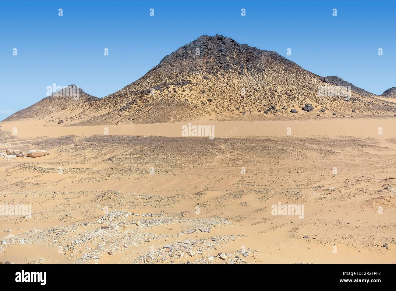 Natural pyramids formed by rocks in the desert between Luxor and Abu ...