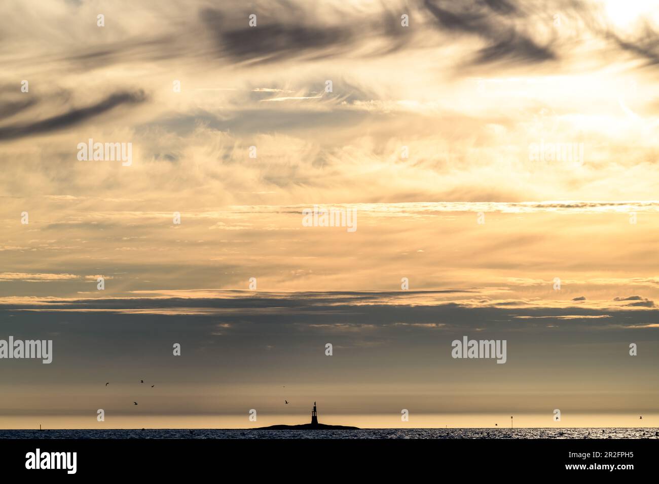 Sea mark in the sea Folda, Namdalen, Lauvsnes, Trondelag, Norway Stock ...