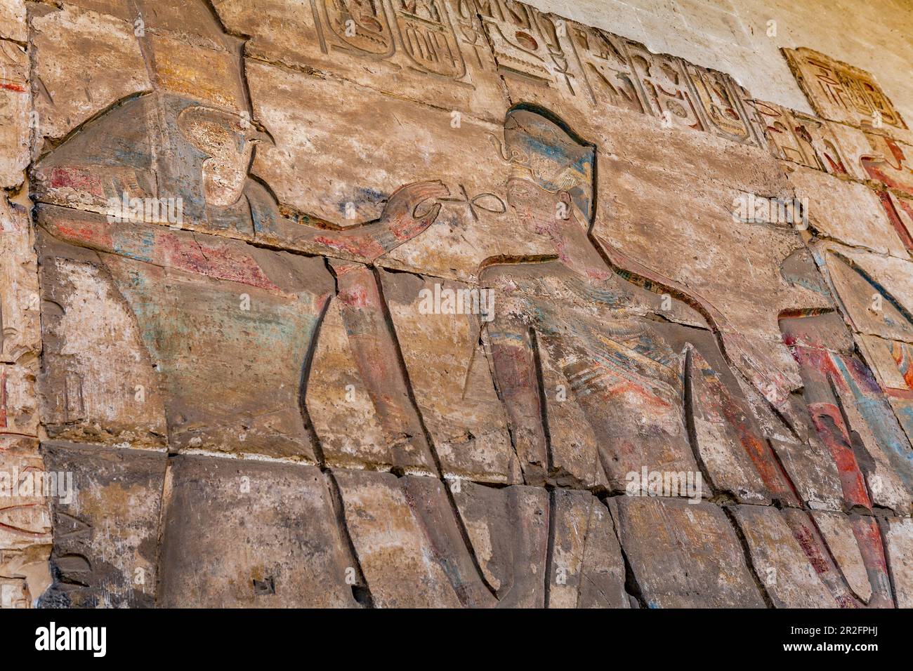 Horus offering the ankh to King Seti I, the Great Temple of Abydos ...