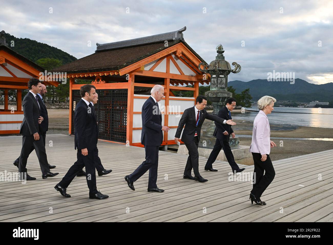 Hatsukaichi, Japan. 19th May, 2023. U.S. President Joe Biden, center, with the Group of Seven ...