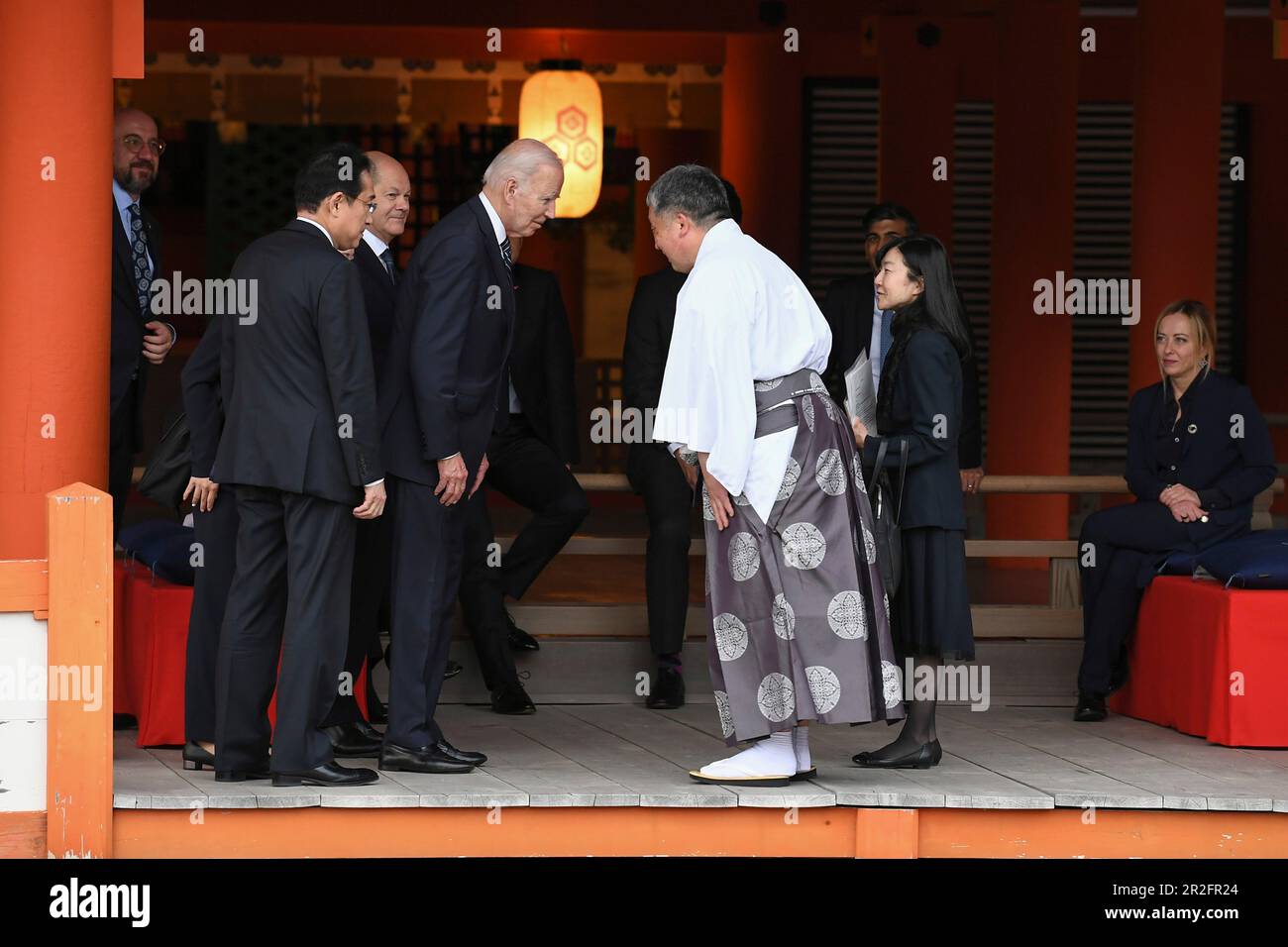 Hatsukaichi, Japan. 19th May, 2023. U.S. President Joe Biden, center ...