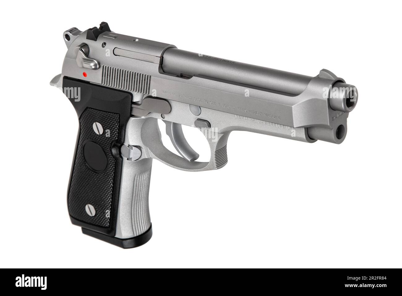 Modern semi-automatic silver pistol. Armament for the army and police ...