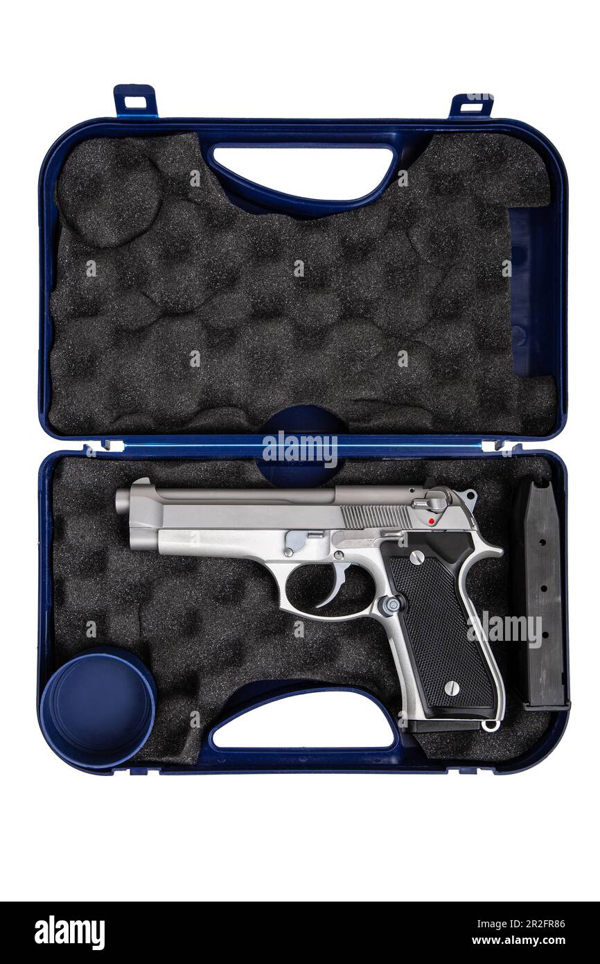 Modern semi-automatic pistol. A short-barreled weapon for self-defense ...