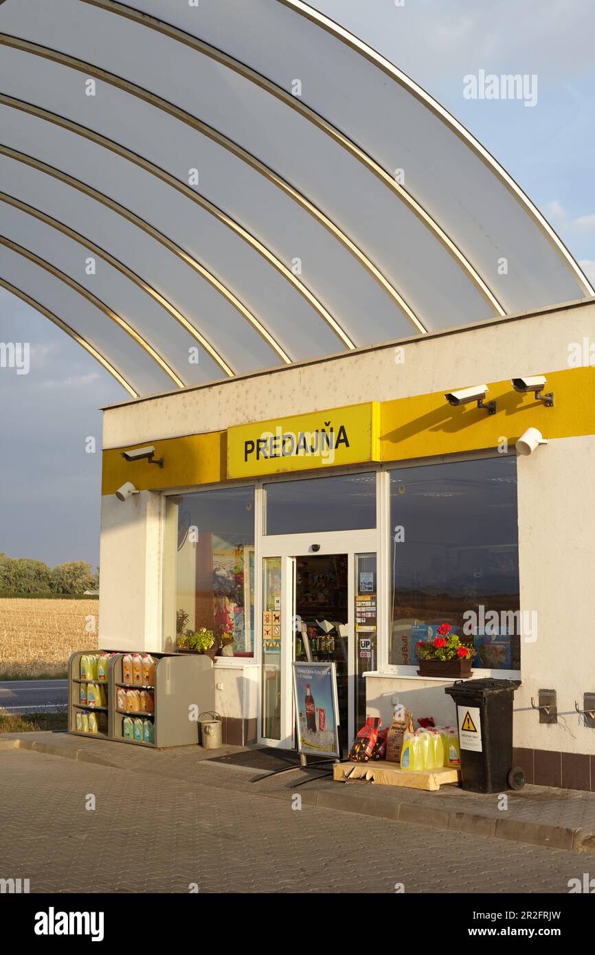 Small gas station in the outskirts of Bratislava, Slovakia Stock Photo ...