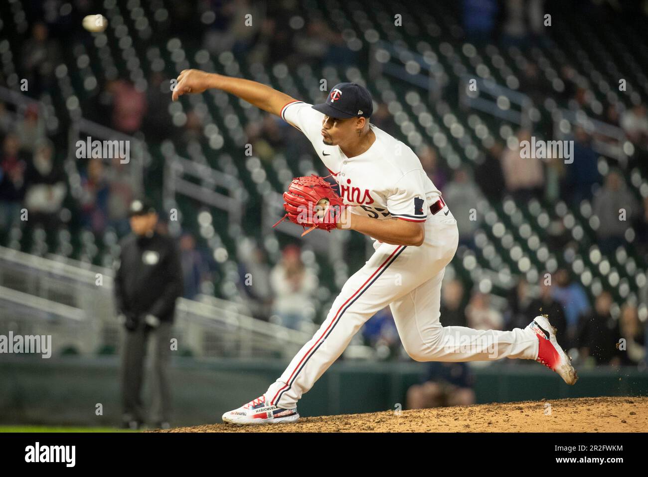 Minnesota Twins relief pitcher Jhoan Duran throws to the Kansas City ...