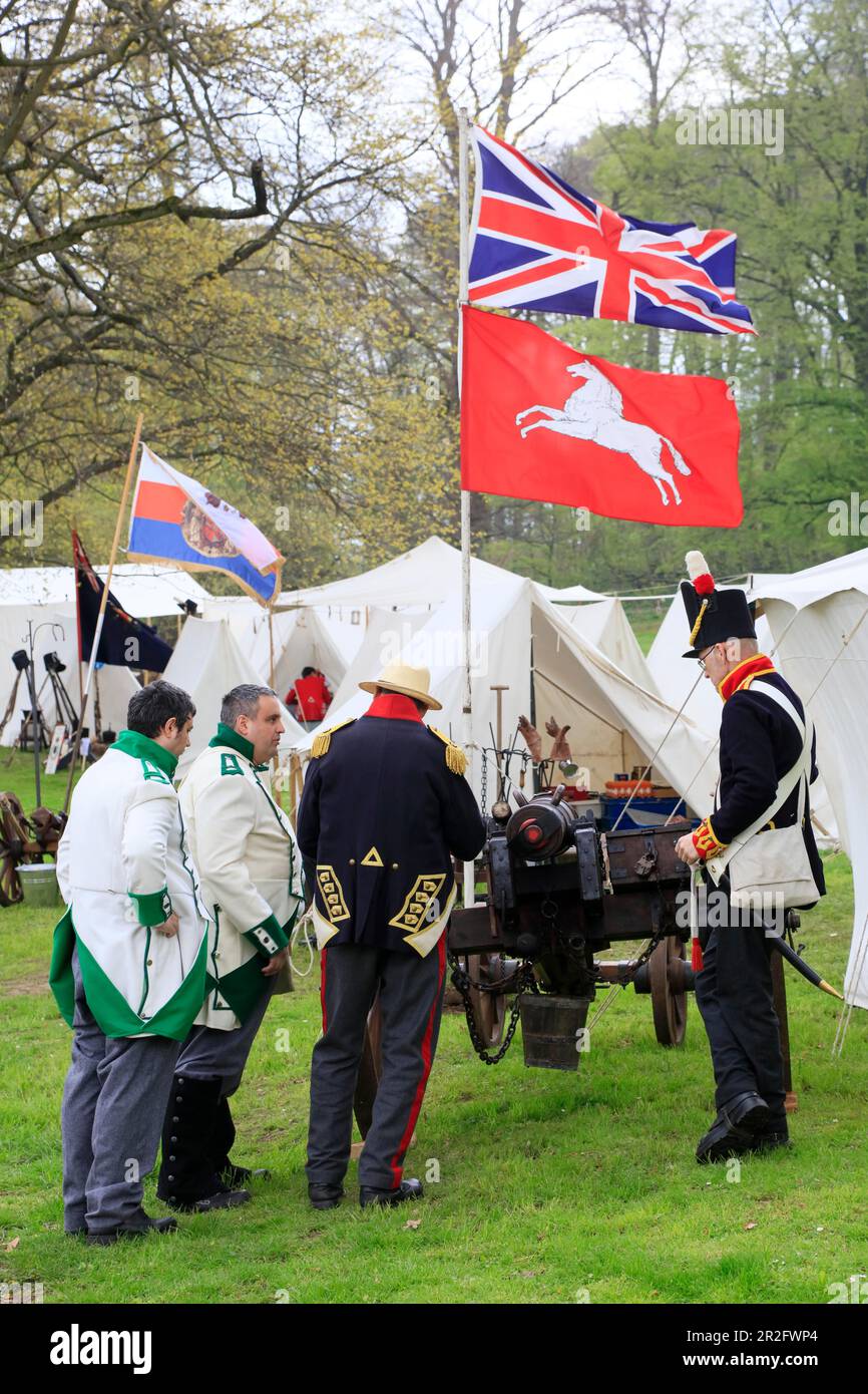Soldiers with cannon, Lustike Festtage, re-enactment of a historical ...