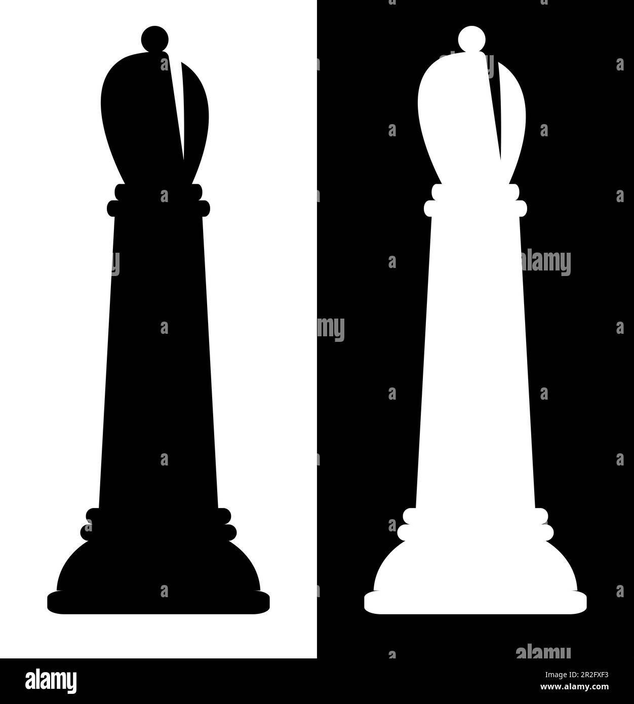 Bishop, chess bishop, black bishop and white bishop, chess piece ...