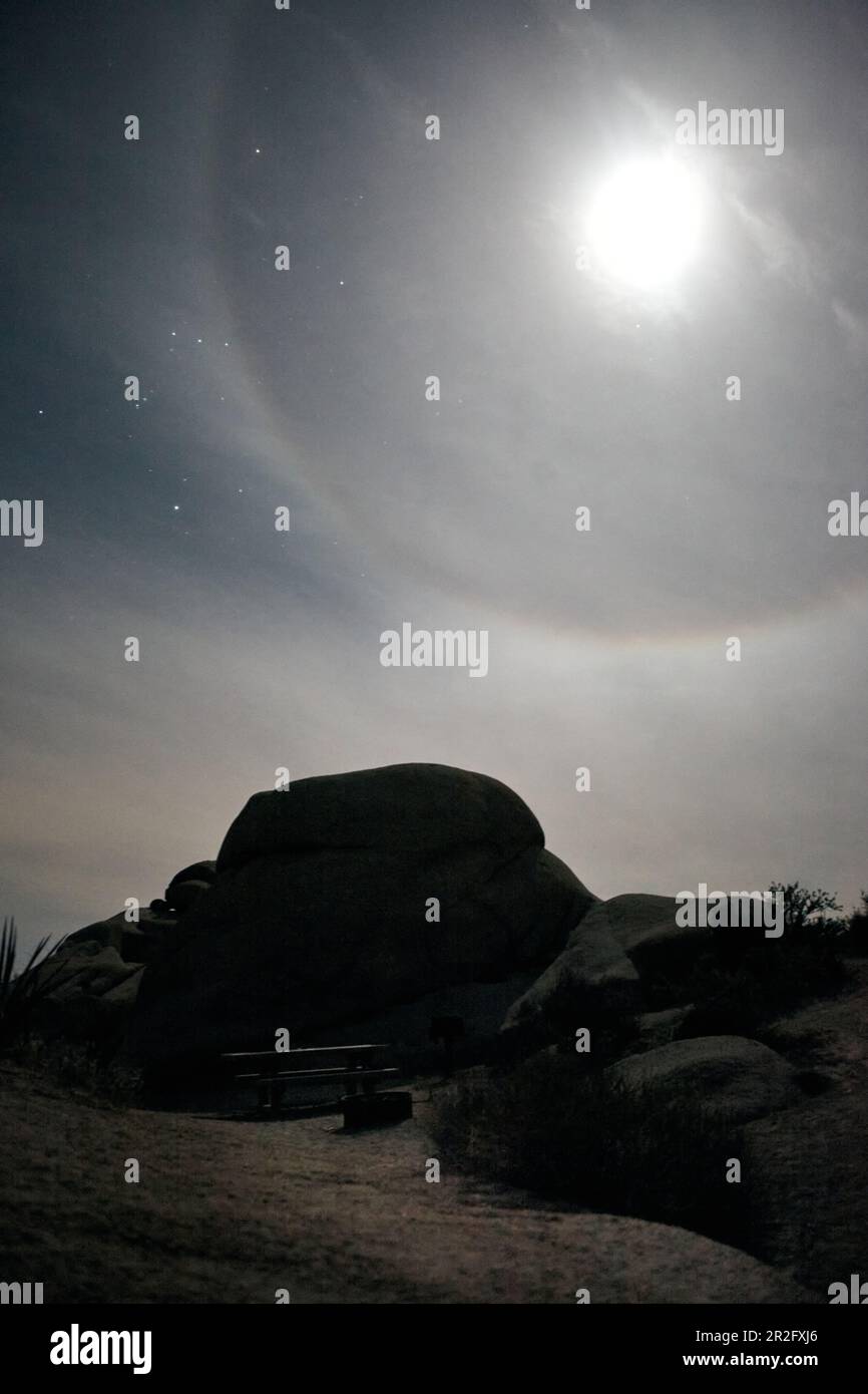 Moonlight picnic area in Joshua Tree Park, California, USA Stock Photo ...