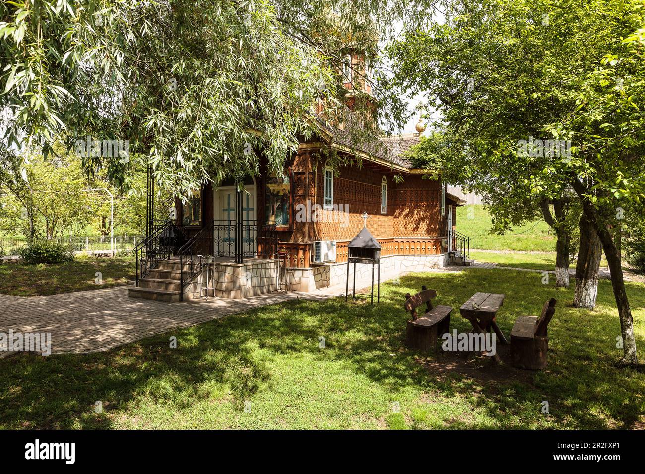 The only monastery in the Danube Delta, Mănăstirea Stipoc, with the ...