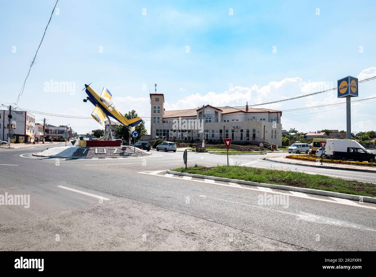 Airplane Monument in the roundabout, center of Tuzla, Constanta, Black ...
