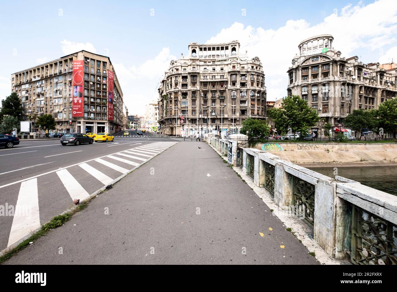 Bridge and street scene in Bucharest, Romania Stock Photo - Alamy