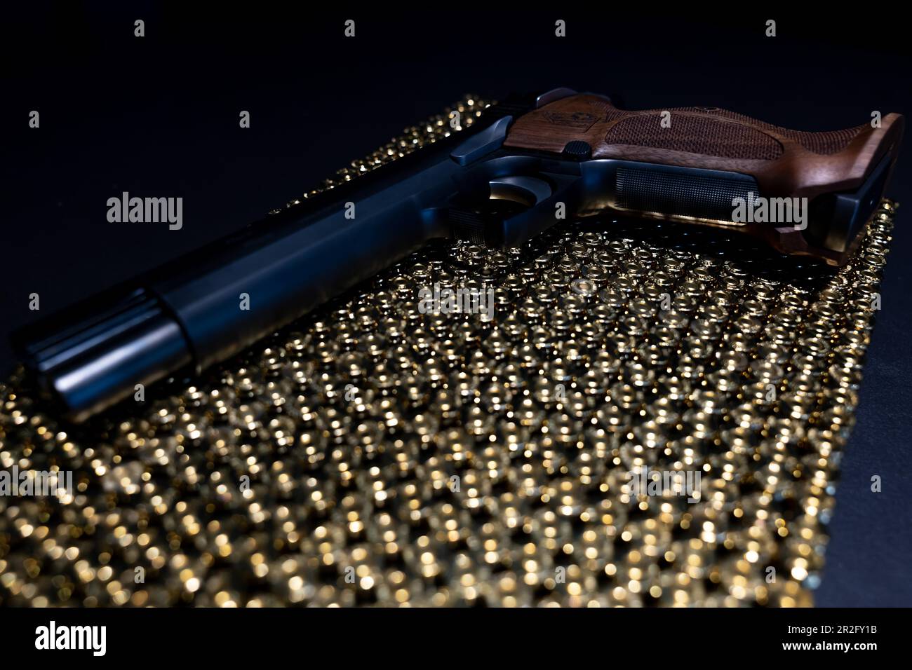 Elegant Semiautomatic 9mm Handgun with Swiss Helvetia Symbol Leaning on ...