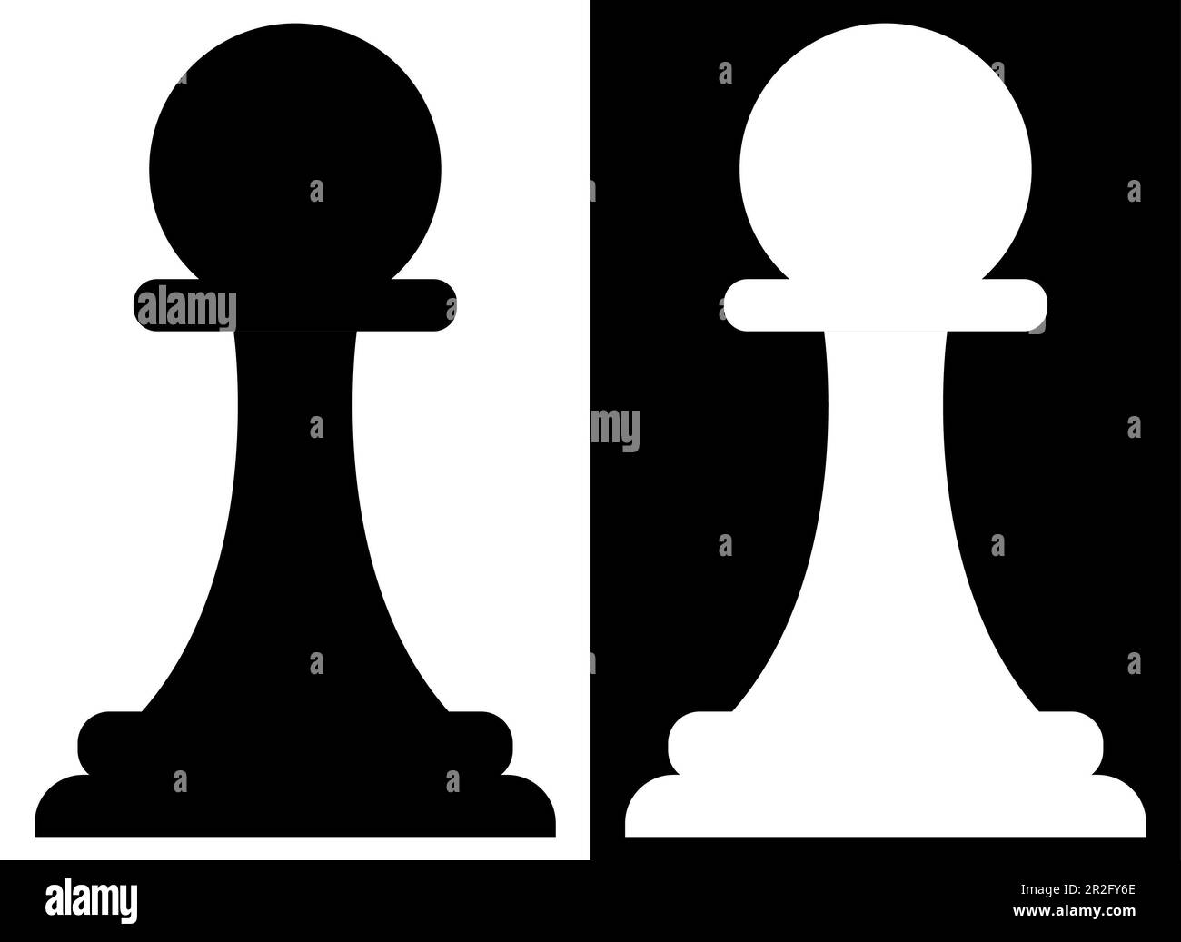 Pawn, chess pawn, black pawn and white pawn, chess piece, abstract ...