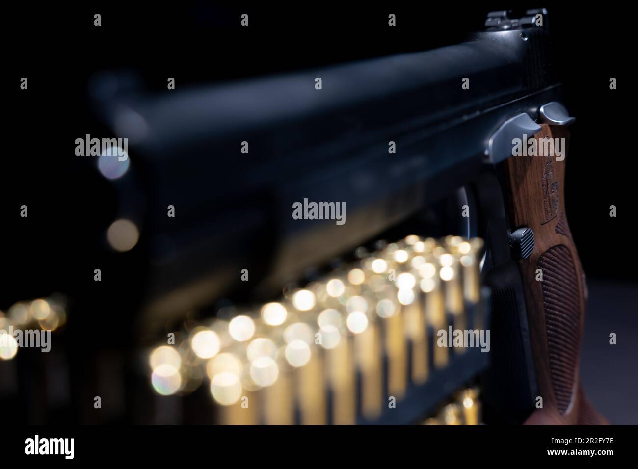 Elegant Semiautomatic 9mm Handgun with Swiss Helvetia Symbol Leaning on ...