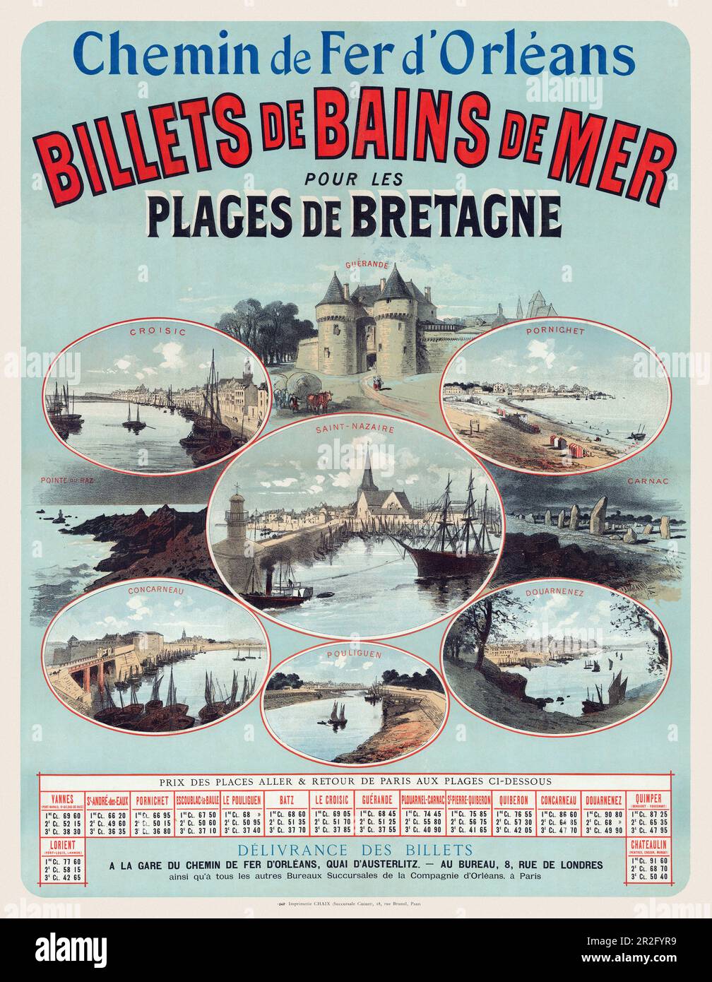 Chemin de fer d'Orléans. Billets de Bains de Mer. Artist unknown ...