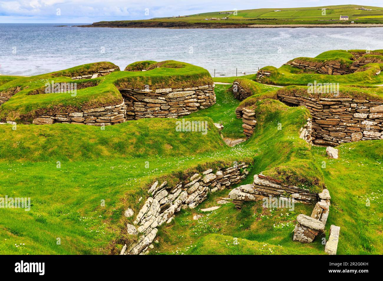 Excavations at Skara Brae, Neolithic settlement, Mainland, Orkney ...