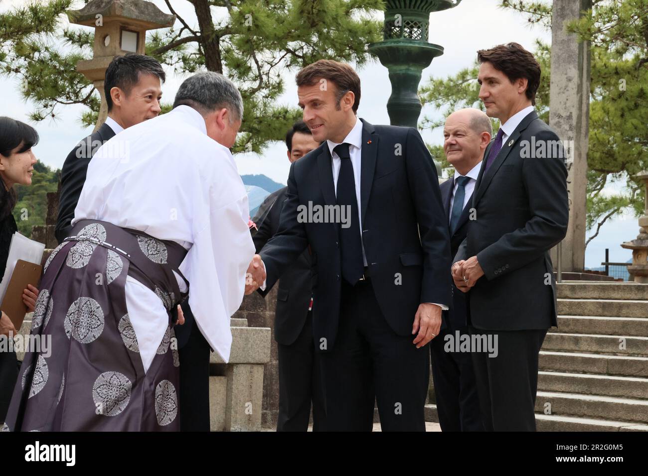 Hatsukaichi, Japan. 19th May, 2023. French President Emmanuel Macron ...