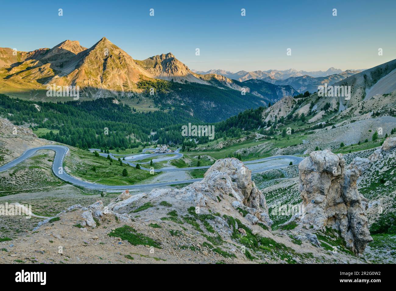 Pass road Col d´Izoard, Cottian Alps, Hautes-Alpes, France Stock Photo ...