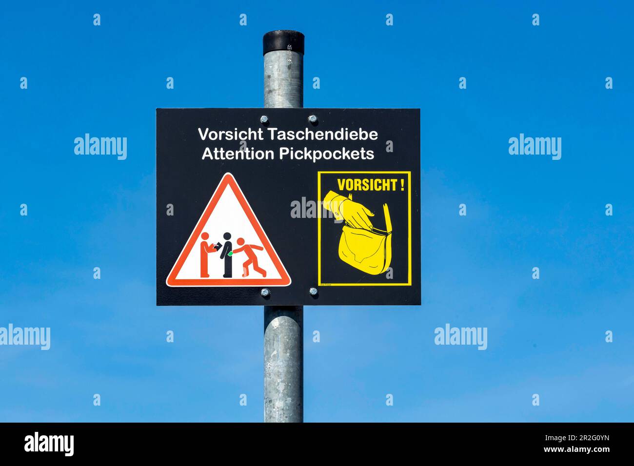 Pickpocket sign hi-res stock photography and images - Alamy