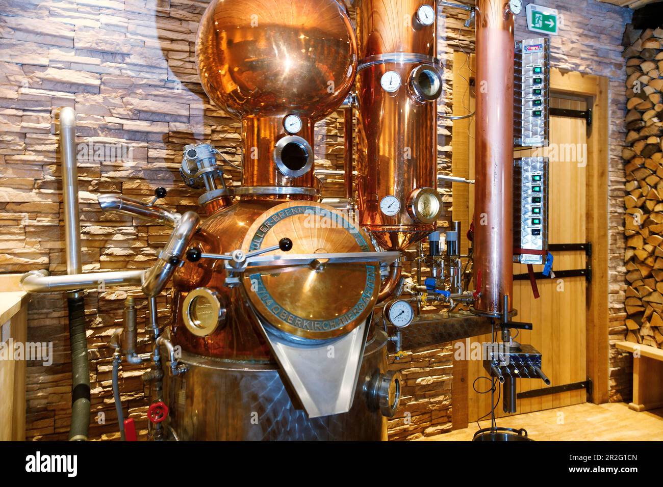 Modern still for distilling schnapps, still, schnapps distillation ...