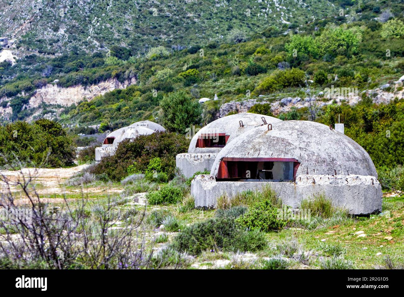 Former fortification, bunker at the Llogara Pass in the Ceraunian ...