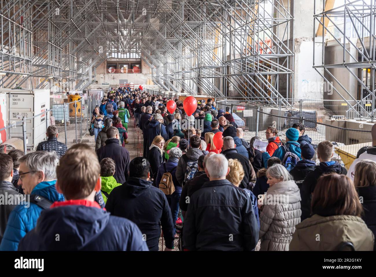 Scaffolding in the Bonatzbau, which is a listed building, open ...