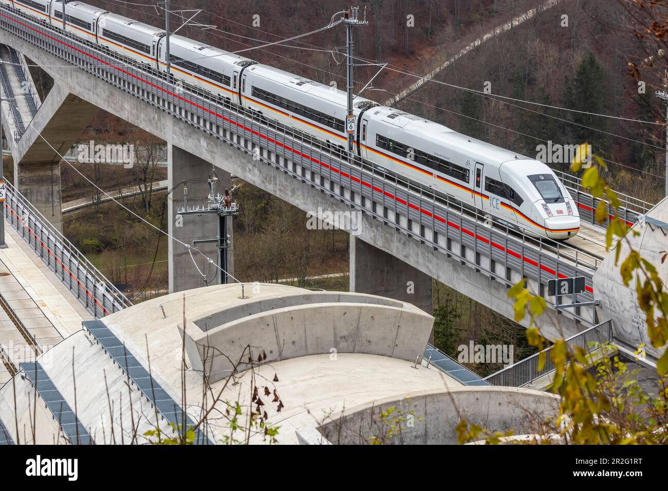 ICE on the Filstal bridge, the third highest railway bridge in Germany ...
