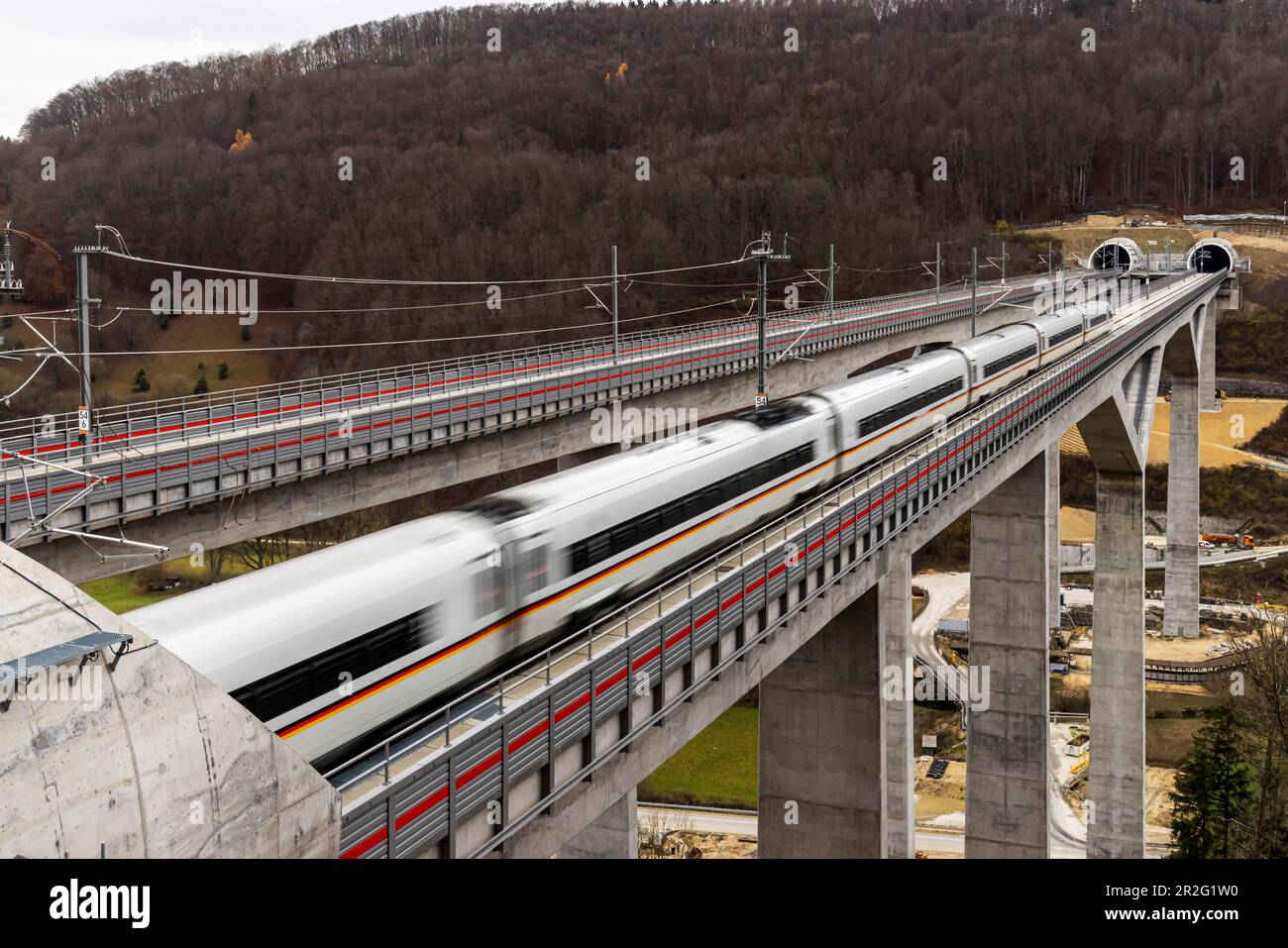 ICE on the Filstal bridge, the third highest railway bridge in Germany ...
