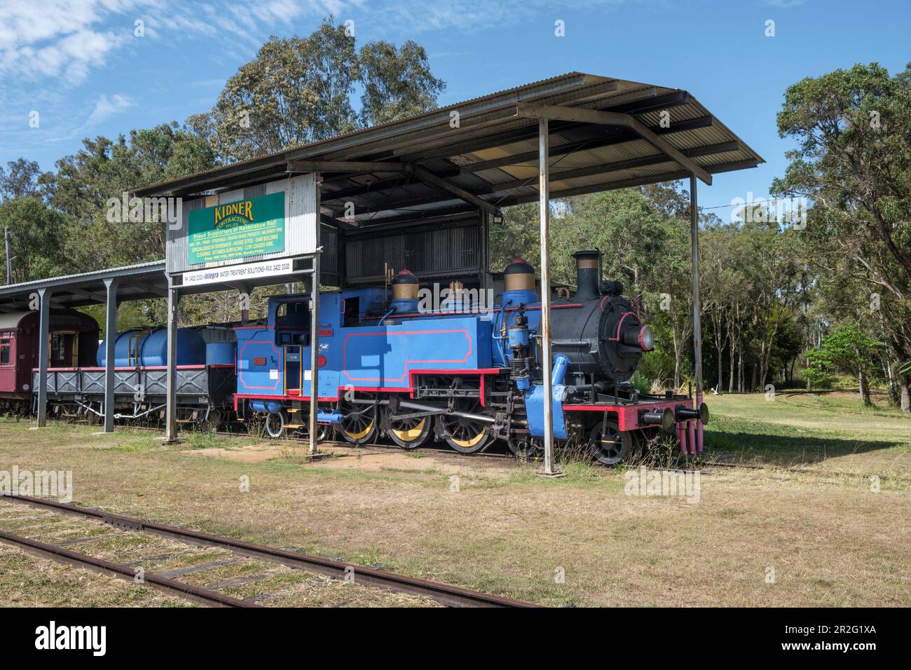 A steam engine in the the sidings at Ravenshoe Station, Ravenshoe ...