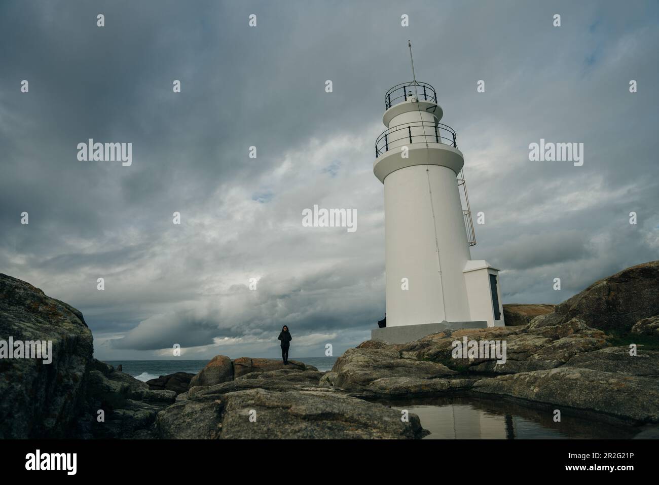 Lighthouse in Galicia- Punta da barca, Muxia in Spain - may 2023. High ...