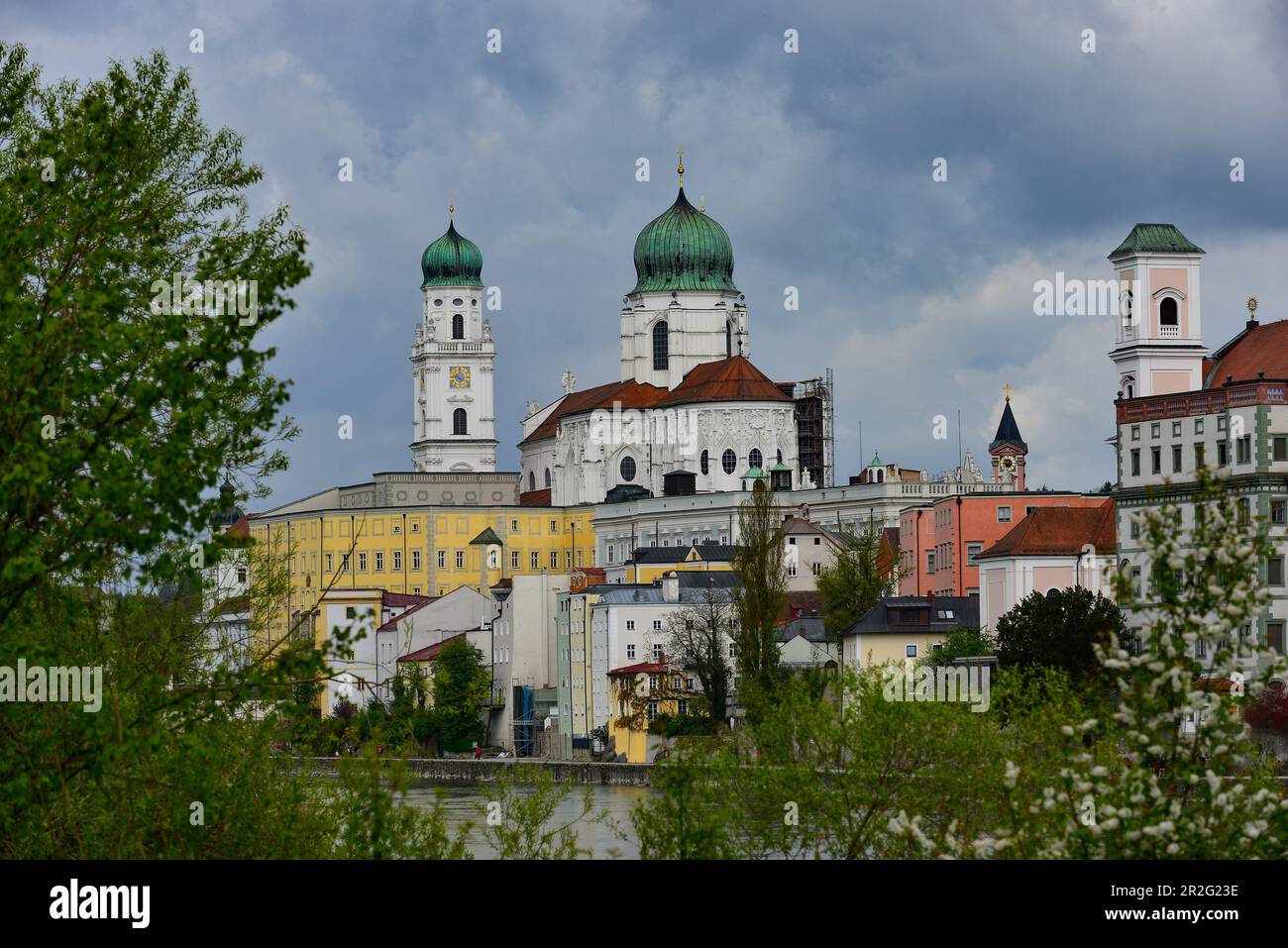 Historical old town of passau on danube river hi-res stock photography ...