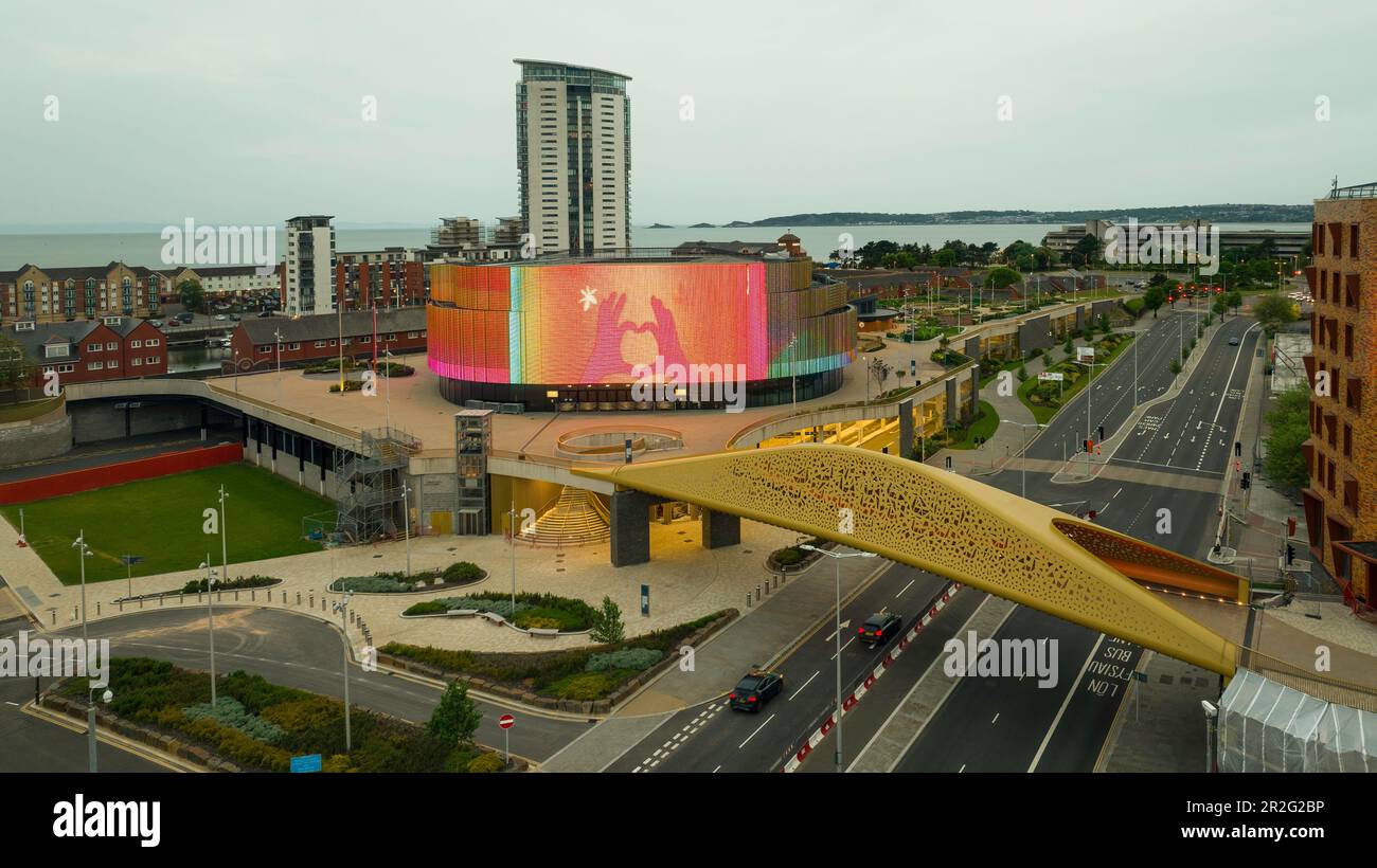 Editorial Swansea, UK - May 18, 2023: Drone view of the new Swansea ...