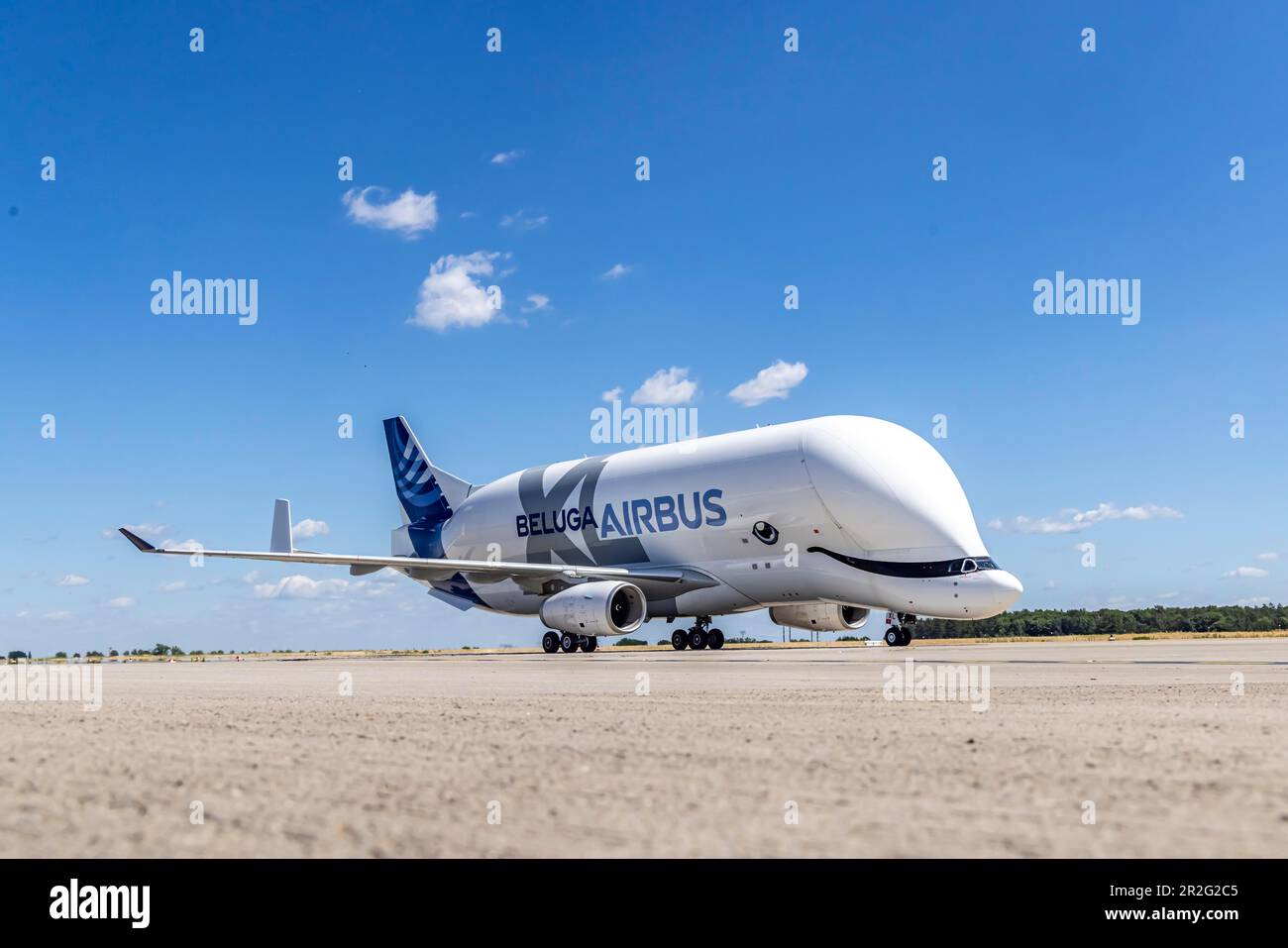 Airbus A330-743L Beluga XL, wide-body aircraft on the airport tarmac ...