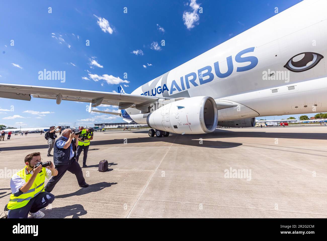 Airbus A330-743L Beluga XL, wide-body aircraft on the airport tarmac ...