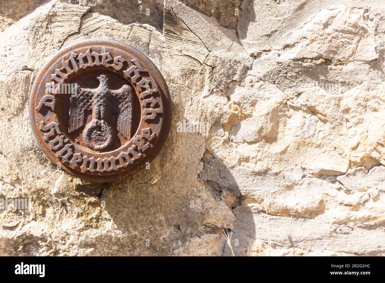 High German Reich stamp with Reich eagle and ground-off swastika ...